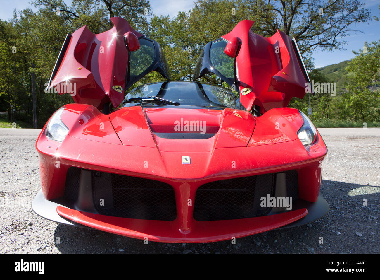 LaFerrari hybrid super car with doors open Stock Photo - Alamy