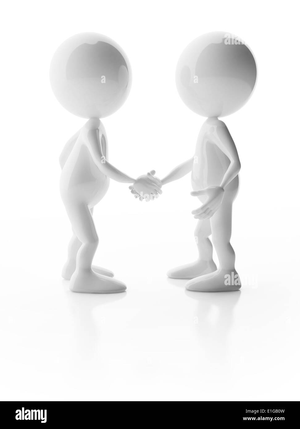 Illustration two people shaking hands Black and White Stock Photos & Images - Alamy