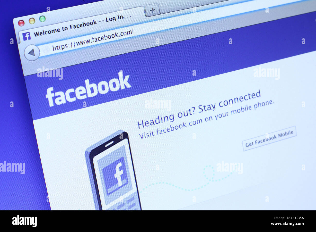 Facebook homepage on a monitor screen. As of today, Facebook is the ...