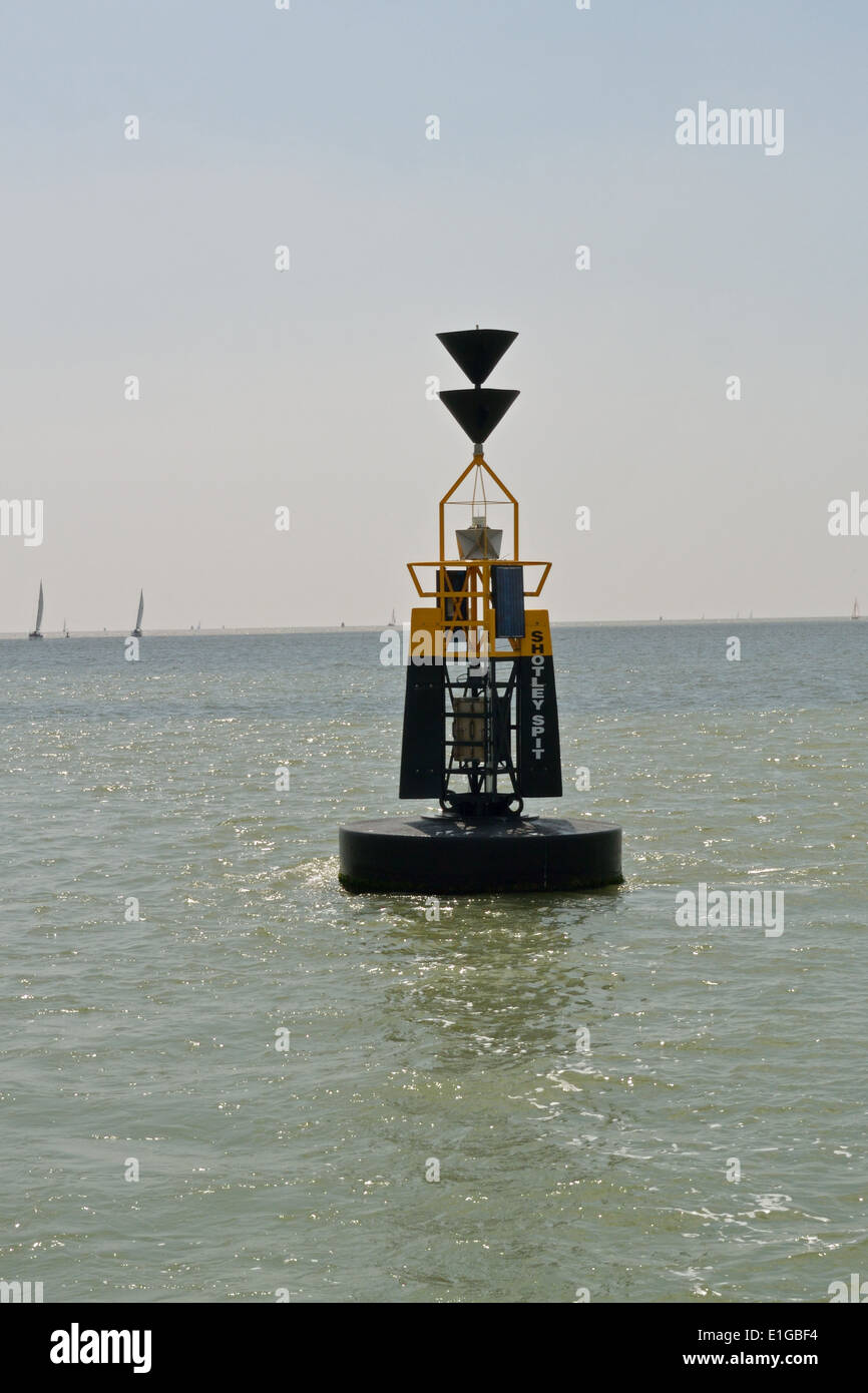 Shotley Spit south cardinal buoy Stock Photo - Alamy