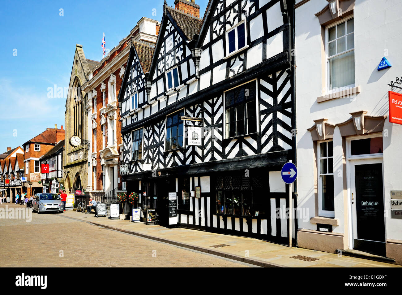 Front view of the Tudor cafe along Bore Street, build 1510, Lichfield ...