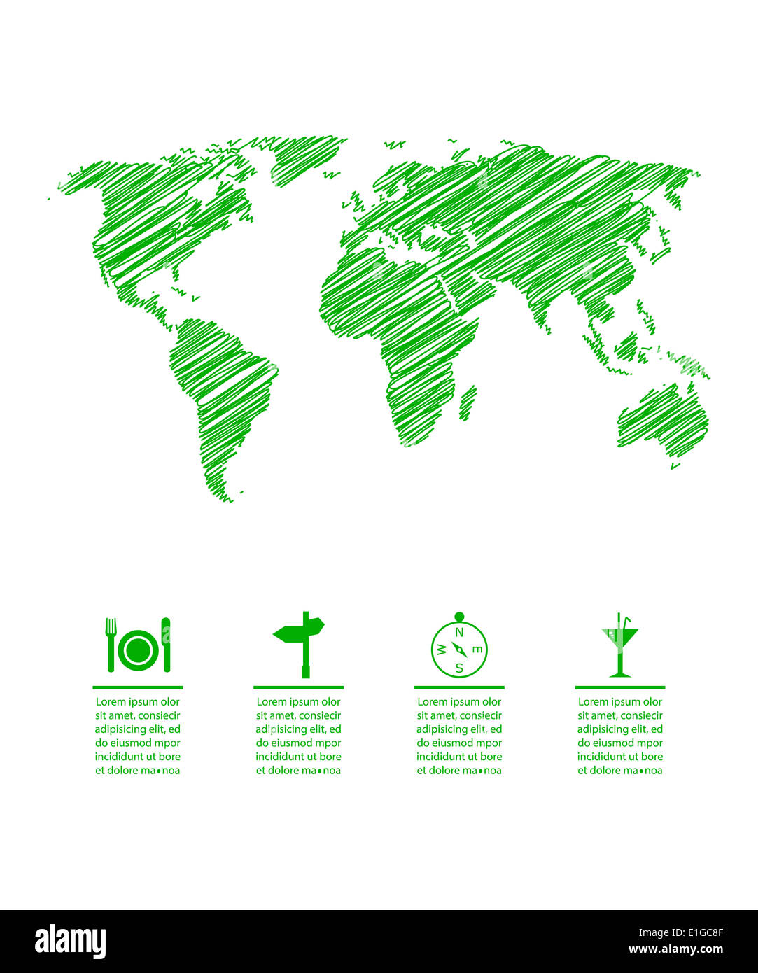 green eco map with special sketch design Stock Photo - Alamy