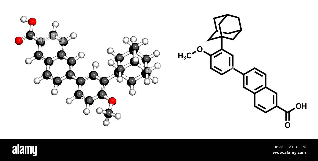 Adapalene acne treatment drug, chemical structure Stock Photo - Alamy