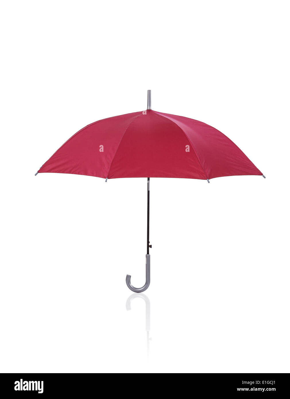 open red umbrella isolated on white background Stock Photo - Alamy