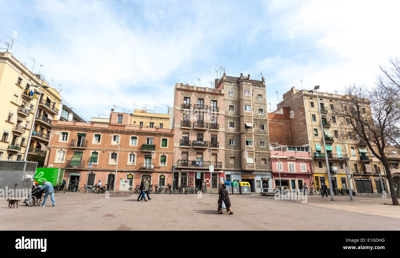 La Barceloneta street scene, Barcelona, Spain Stock Photo - Alamy