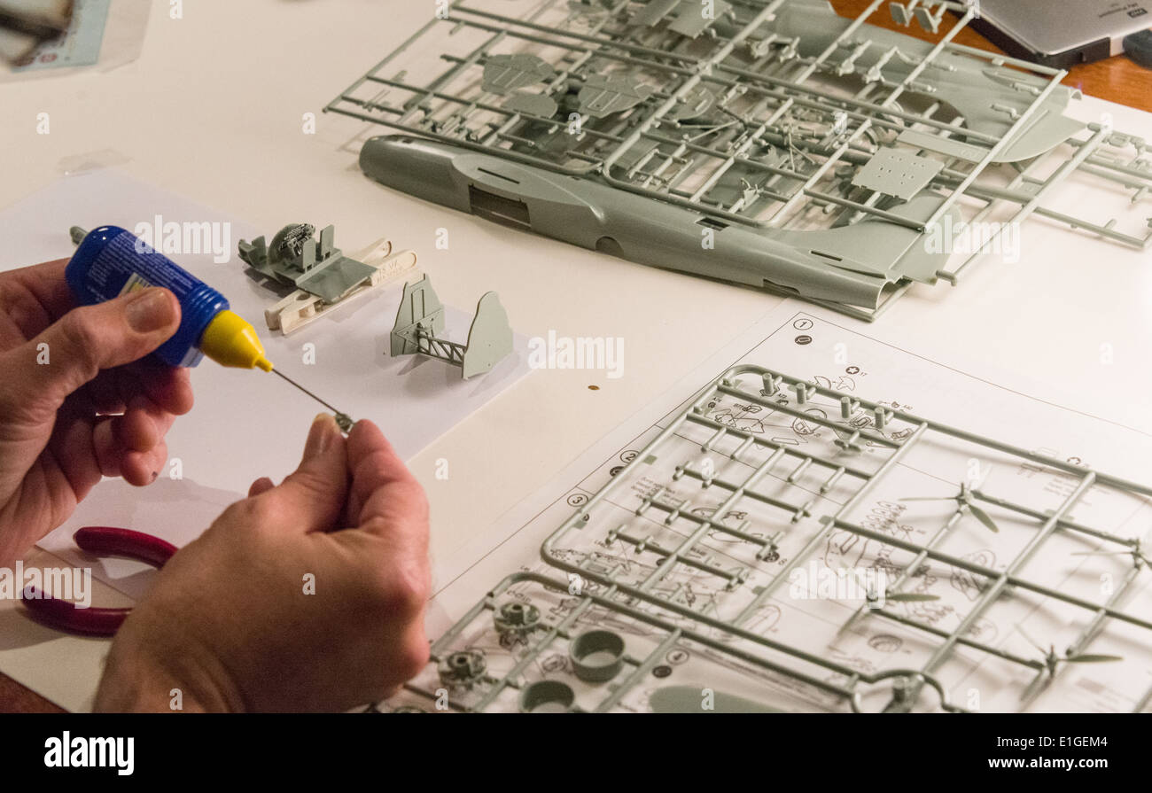 aircraft model making hobby Stock Photo - Alamy