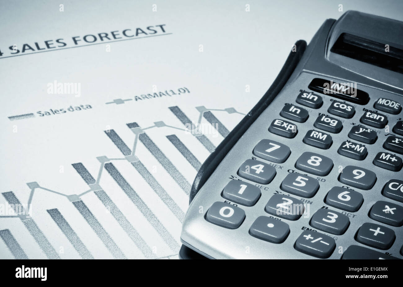 sales-forecast-and-calculator-stock-photo-alamy