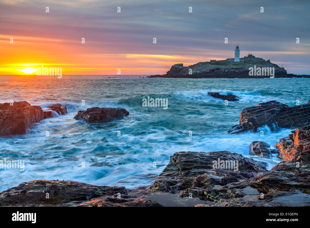 Godrevy lighthouse cornwall england uk hi-res stock photography and ...