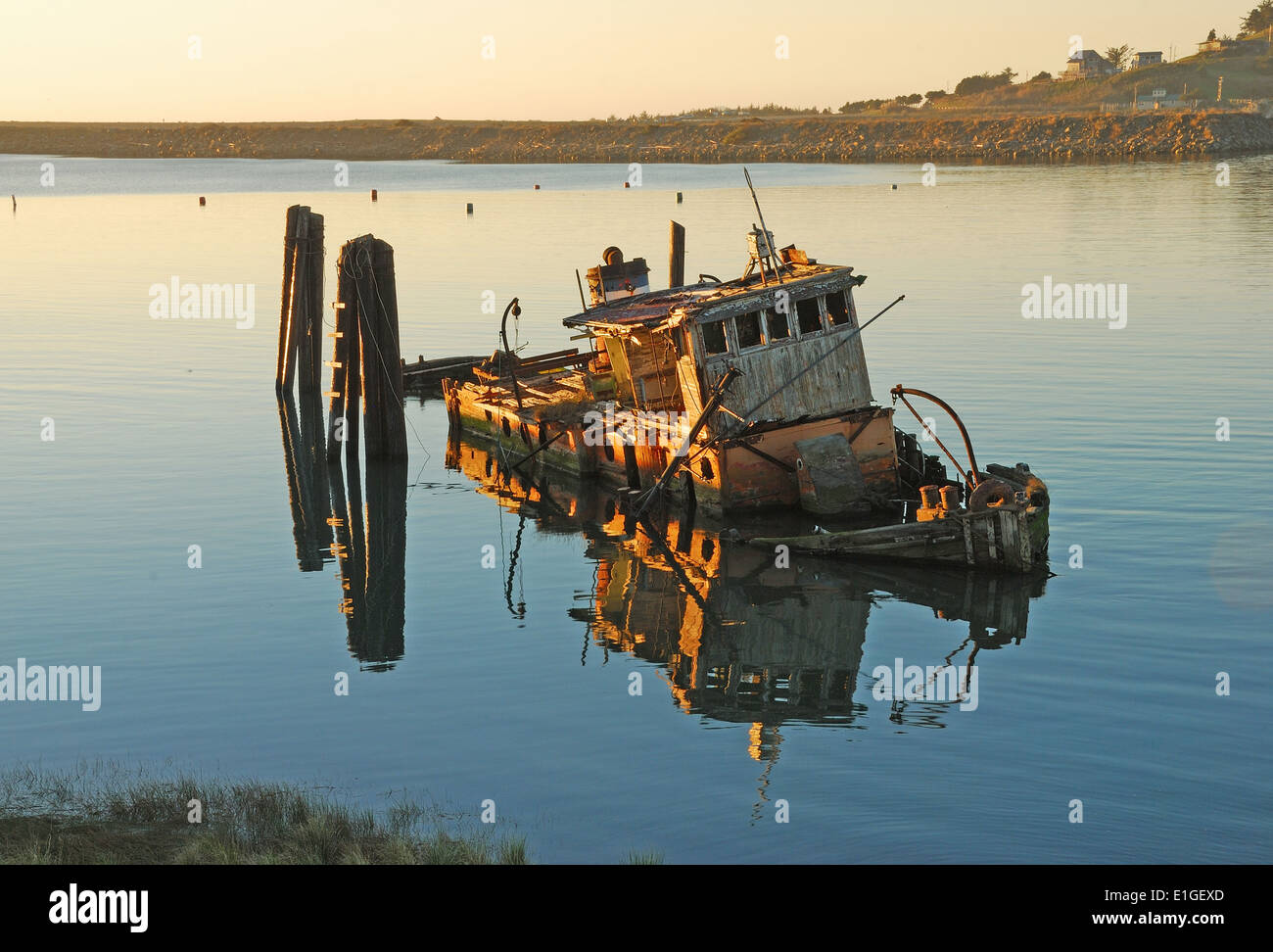 Mary D. Hume lying in the still water's of the Rogue River Bay near ...