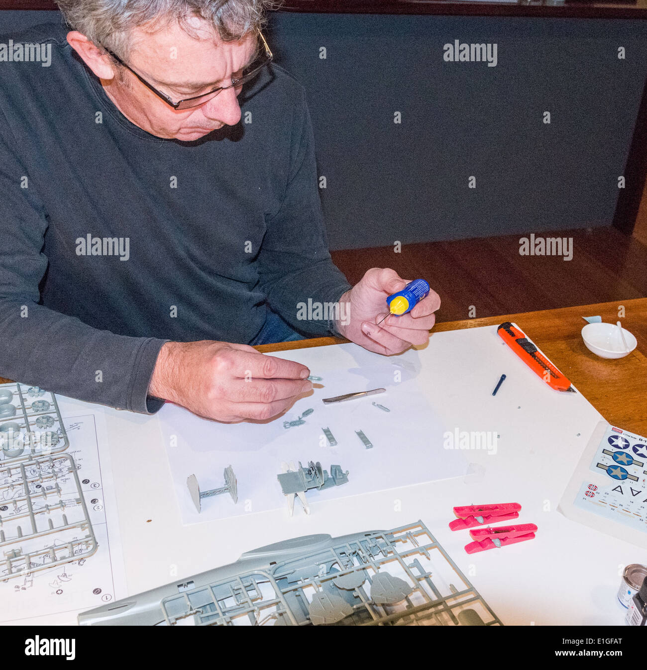 Unpainted assembled the most popular types of aircraft to model hi-res ...