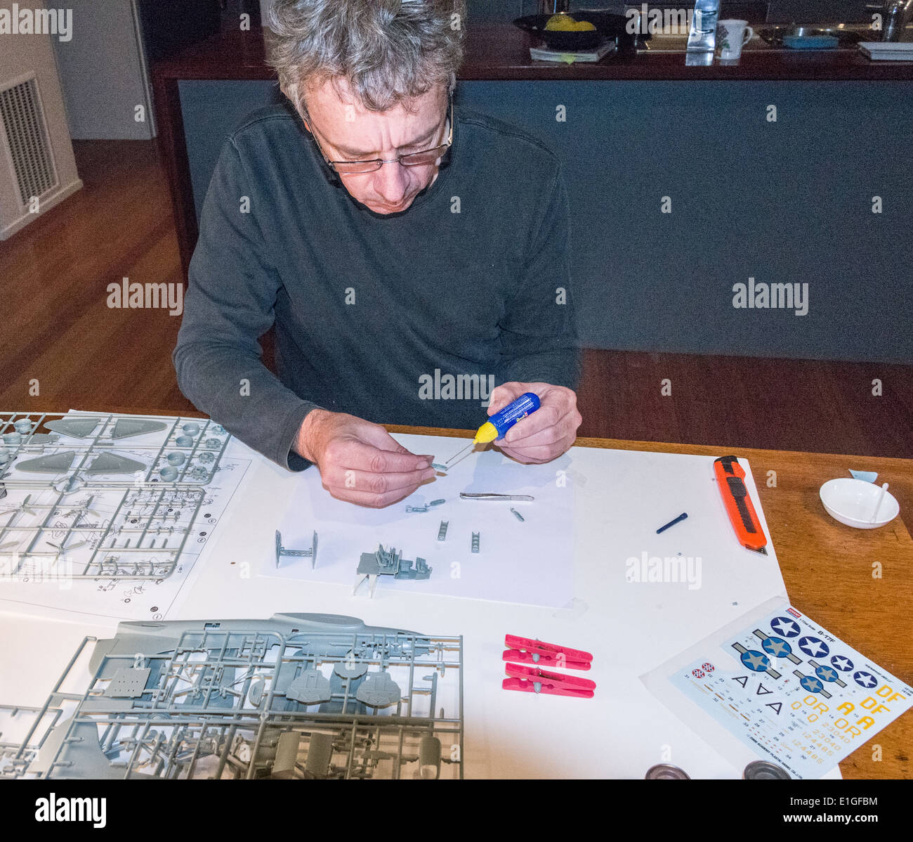 aircraft model making hobby Stock Photo - Alamy