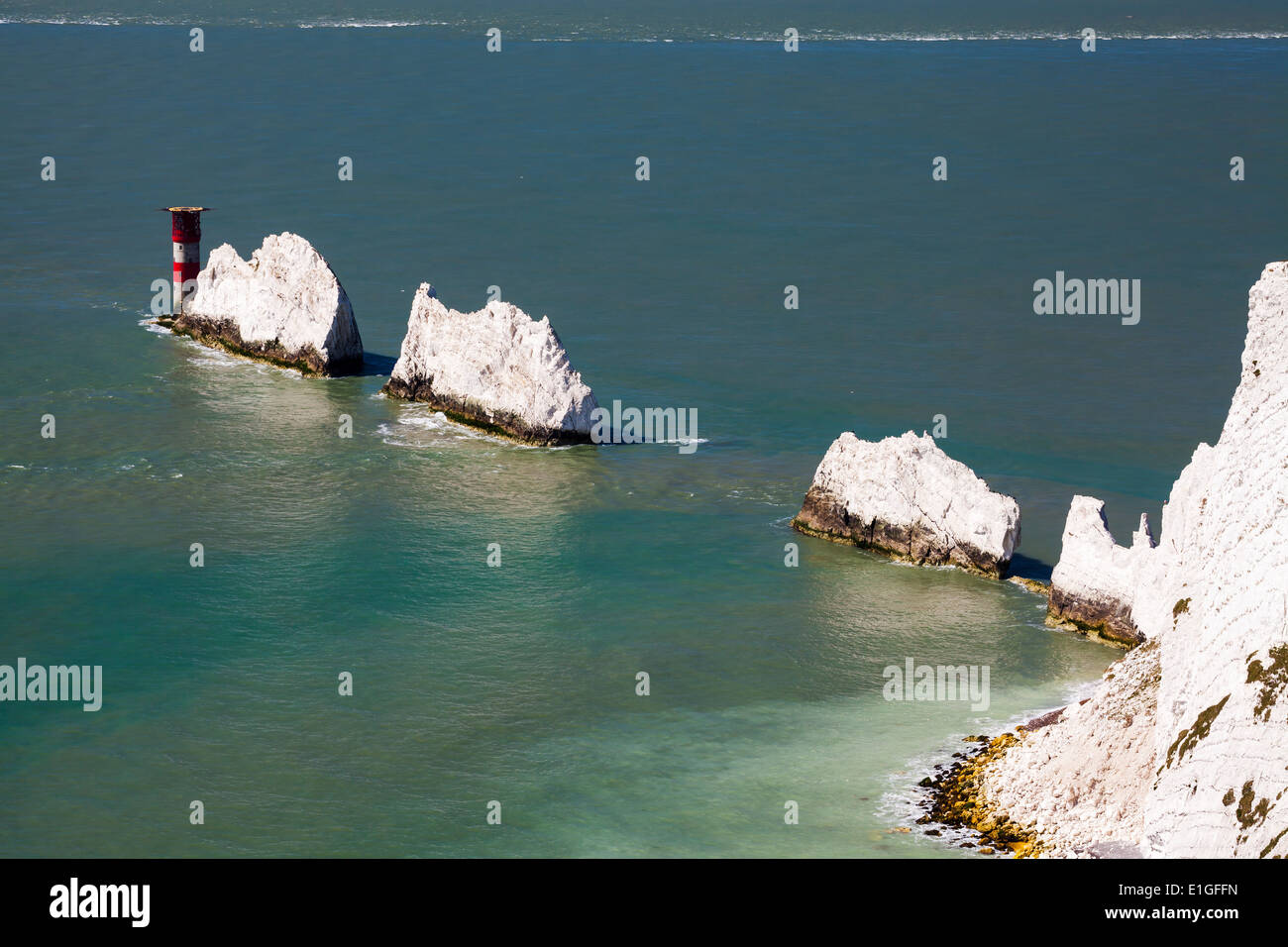 The Needles rock formation on the Isle Of Wight England UK Europe Stock ...