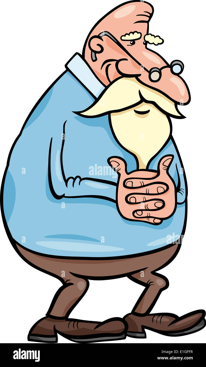 Cartoon Illustration of Elder Man Senior or Grandfather Stock Photo - Alamy