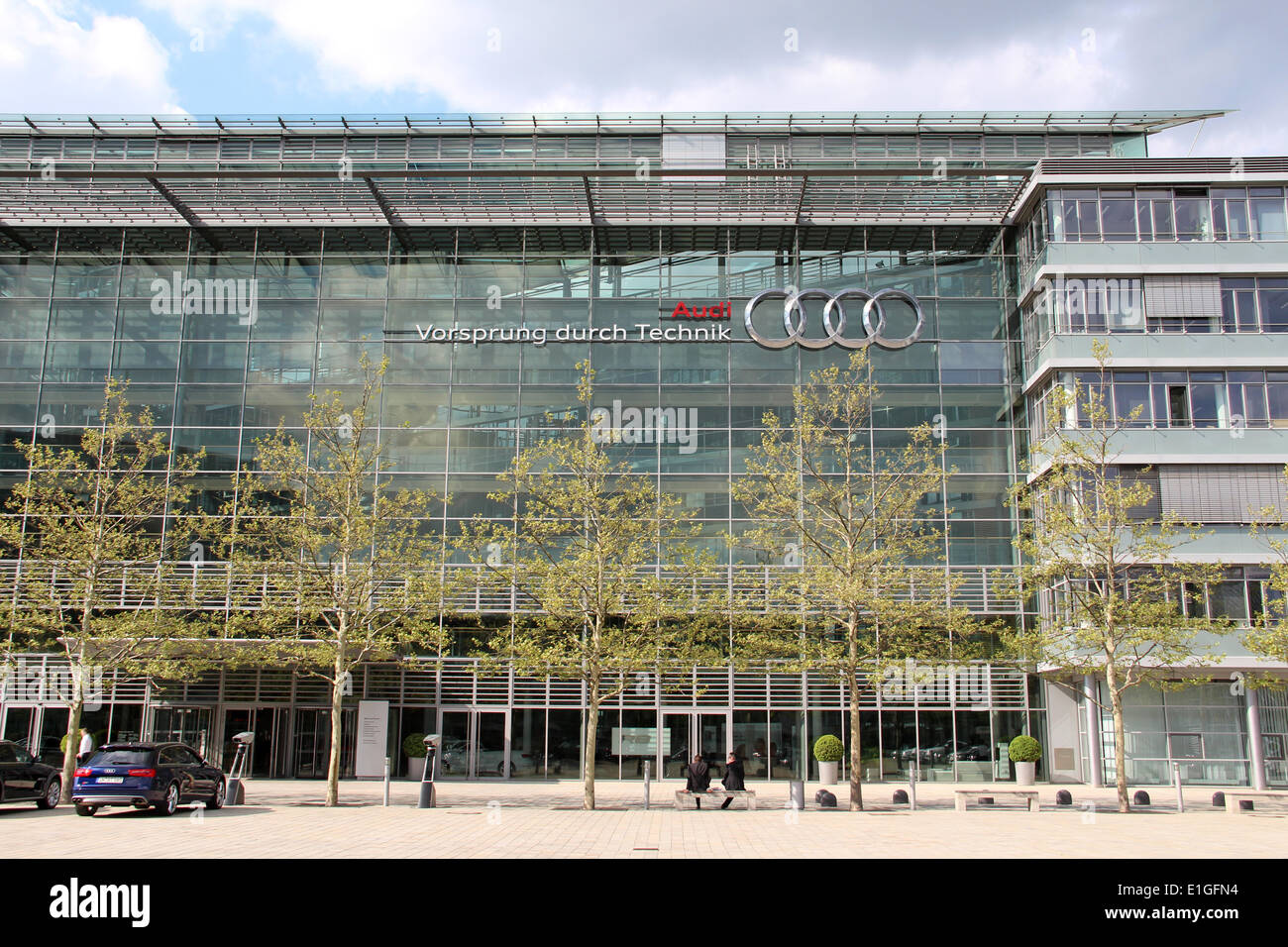 Germany: AUDI AG headquarters in Ingolstadt . 2014/04/22 Stock Photo ...