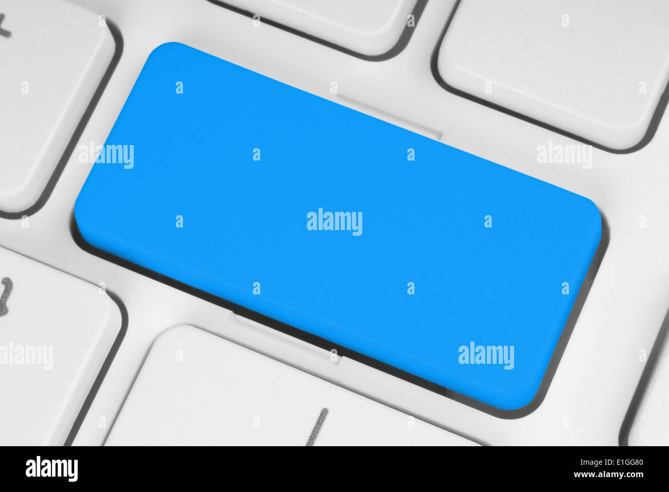 Blank blue button on the keyboard close-up Stock Photo - Alamy