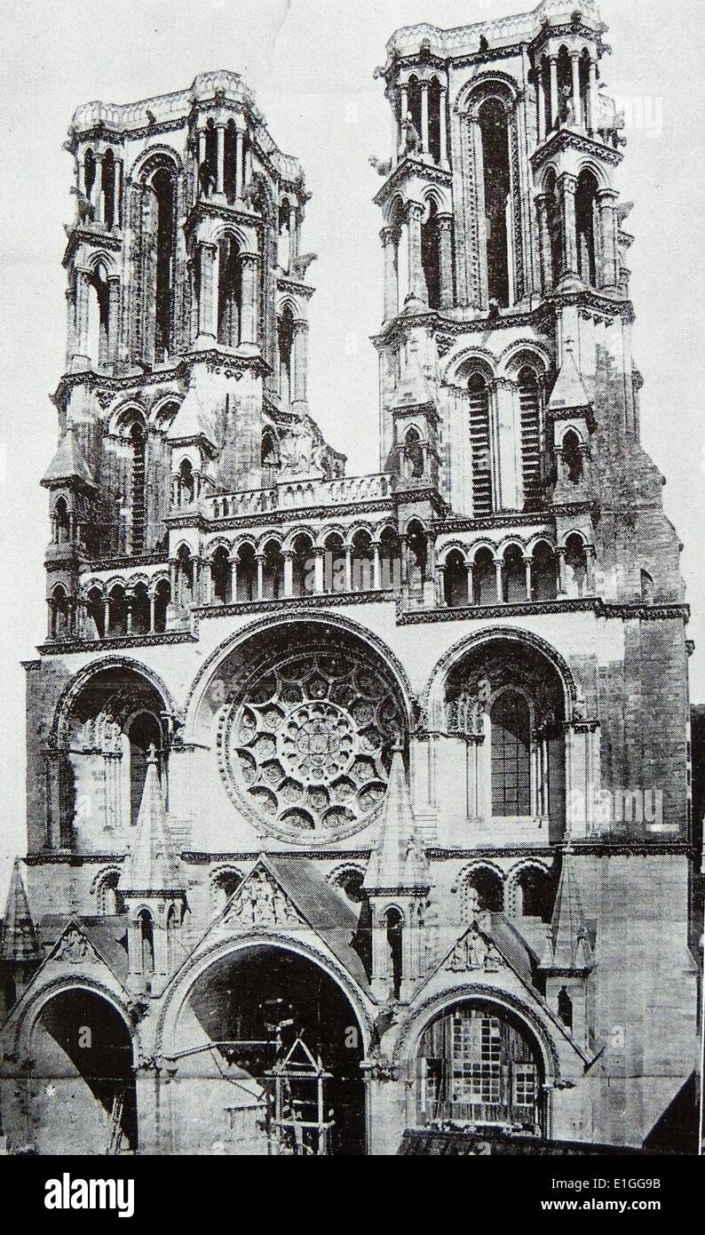 Photograph of the exterior of the Cathedral of Laon. It was the seat of ...