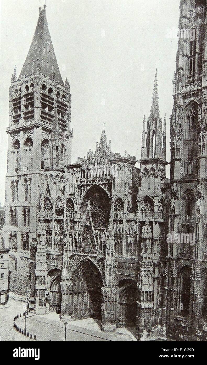 Photograph of the exterior of the Cathedral of Rouen. It was the seat ...