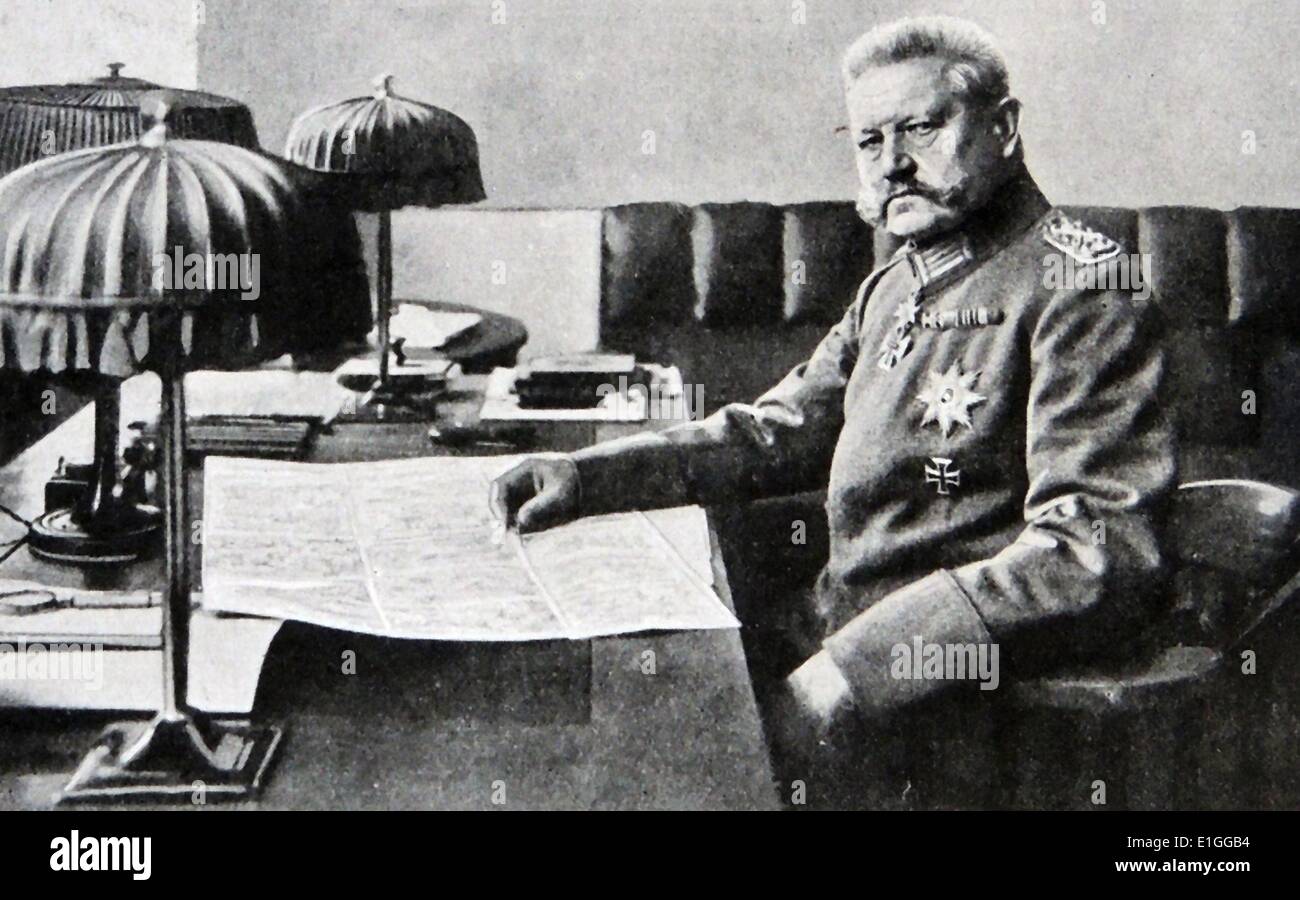 Photograph of Paul Von Hindenburg (1847 - 1934) The second President of ...