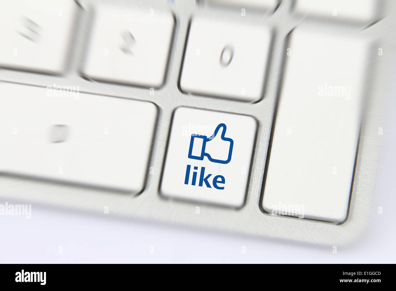 Social Media button on a keyboard showing the like icon Stock Photo - Alamy