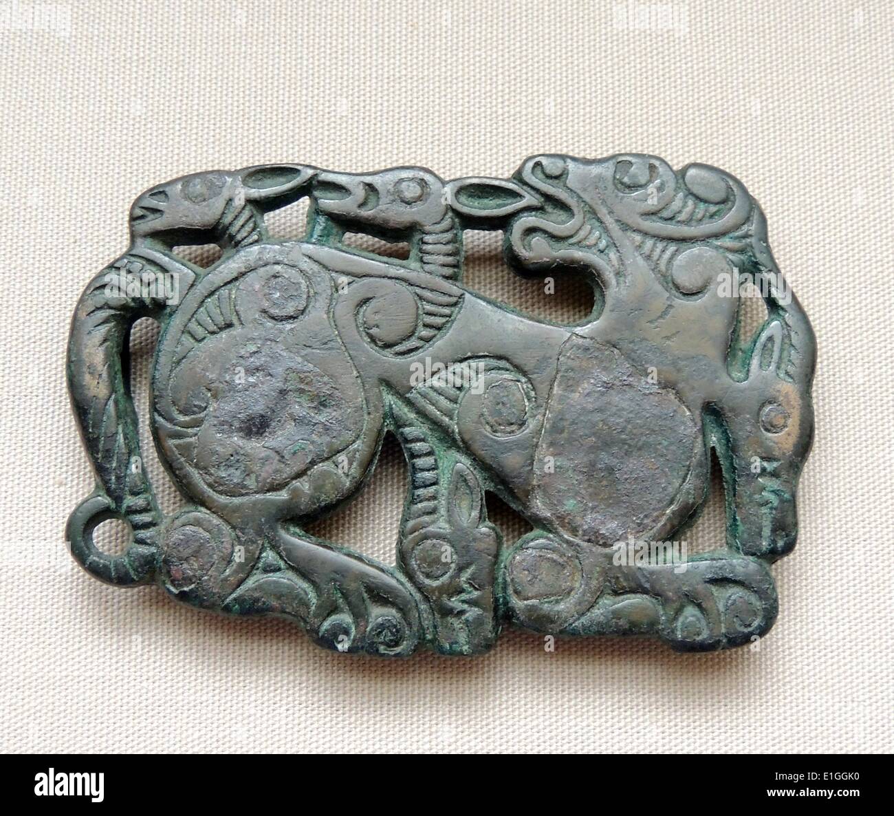 Bronze harness plague tiger ibex ordos hi-res stock photography and ...