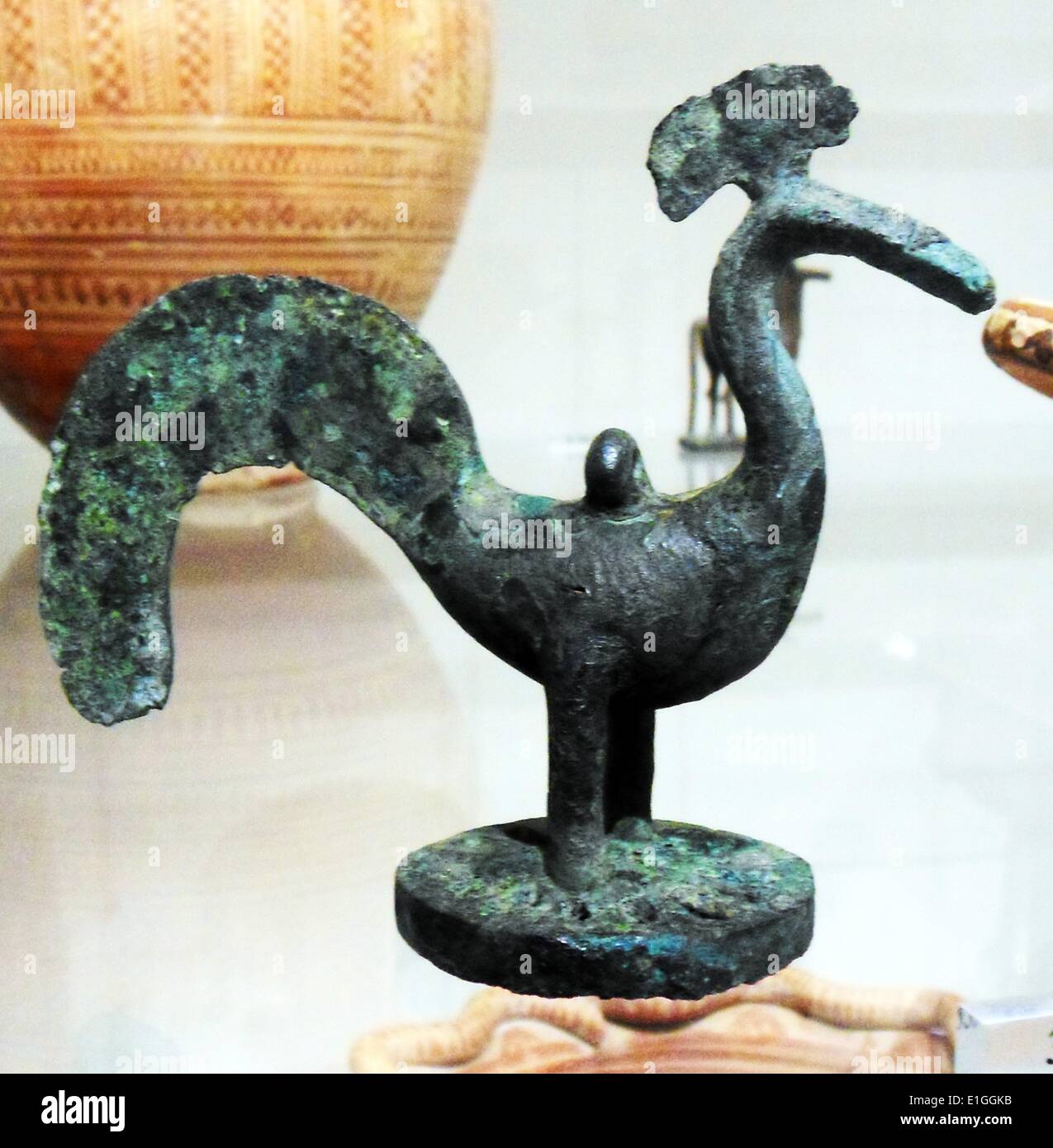 Bronze bird. Greek, (Geometric), ca 750-700 B.C Stock Photo - Alamy