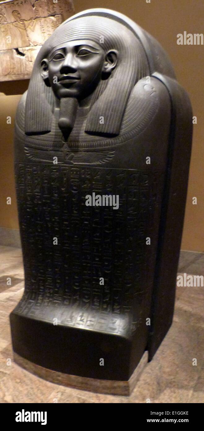 Sarcophagus of Wennefer, 30 Dynasty (380-342 B.C.) Granite Stock Photo ...