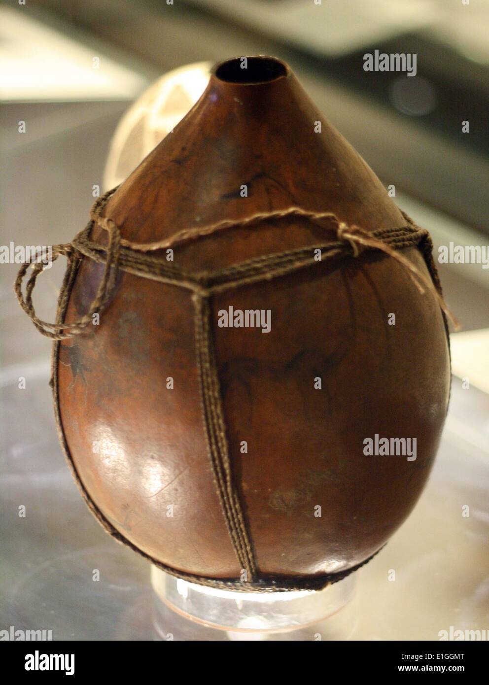 Engraved ostrich egg flask san people southern africa hi-res stock ...