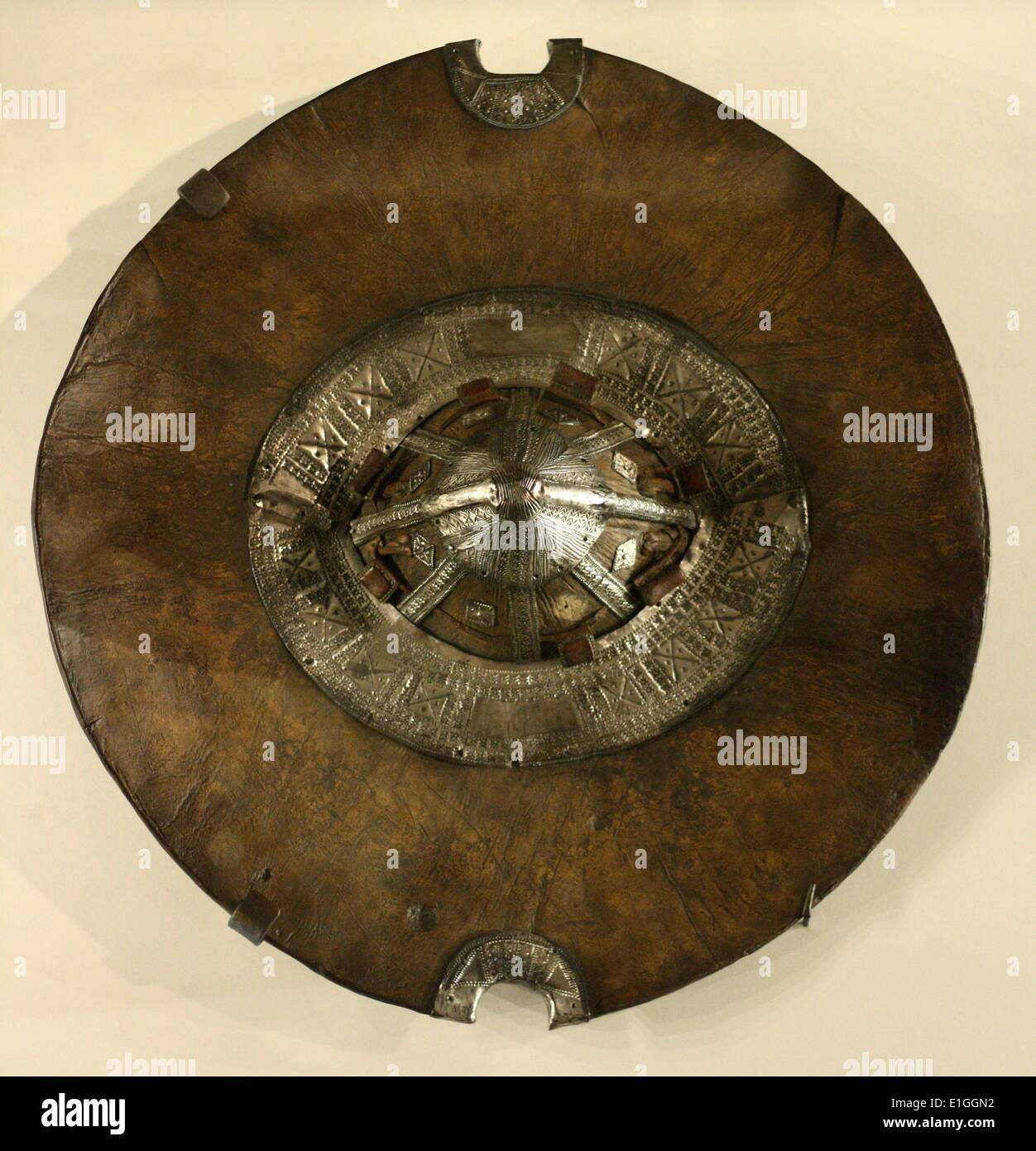 African metalwork shield from the Beja people in Sudan, 19th century ...