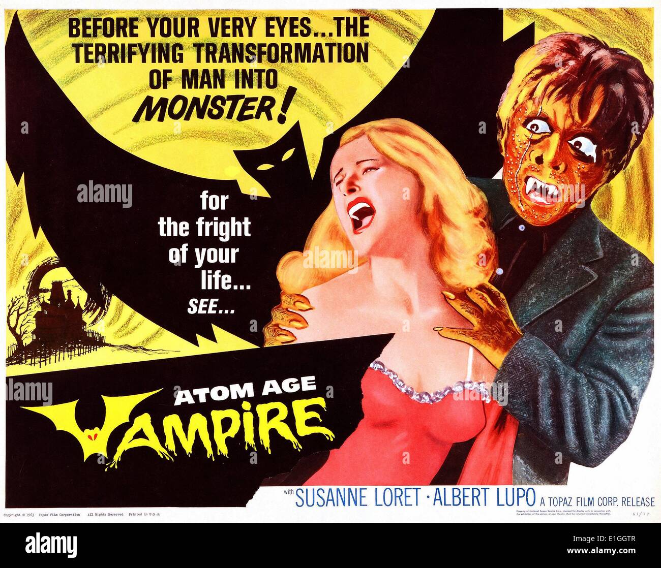 Atom Age Vampire with Susanne Loret and Albert Lupo a 1960 horror ...