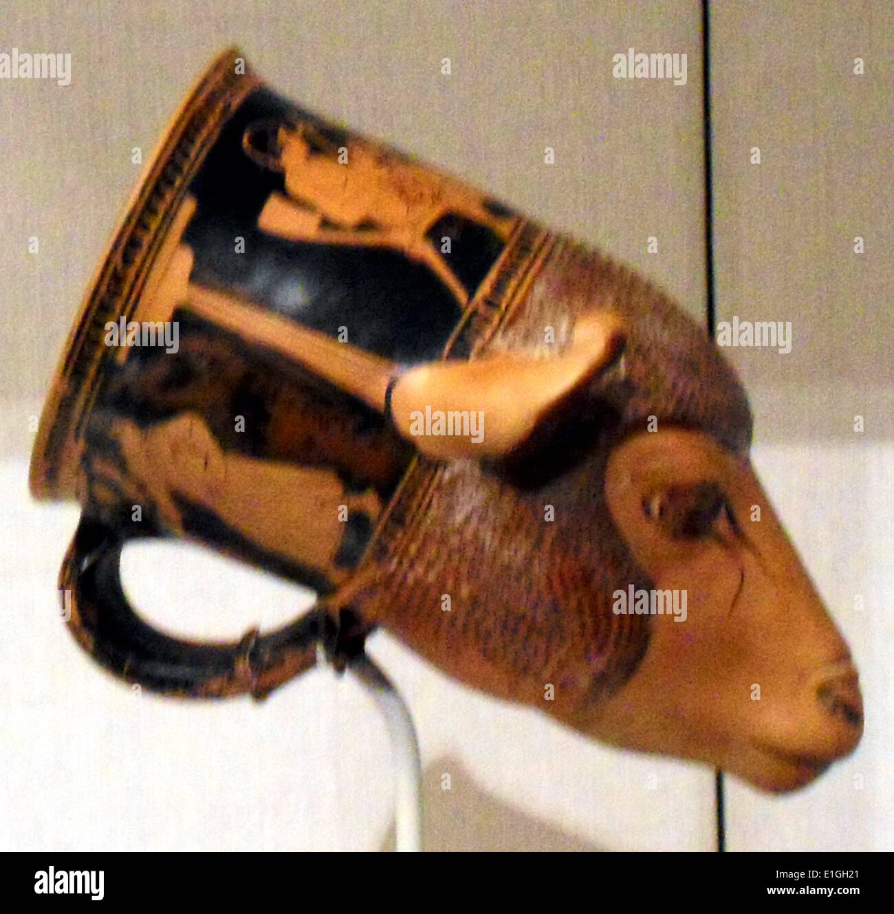 Terracotta Rhyton vase, Greek, Attic, circa 460BC Stock Photo - Alamy