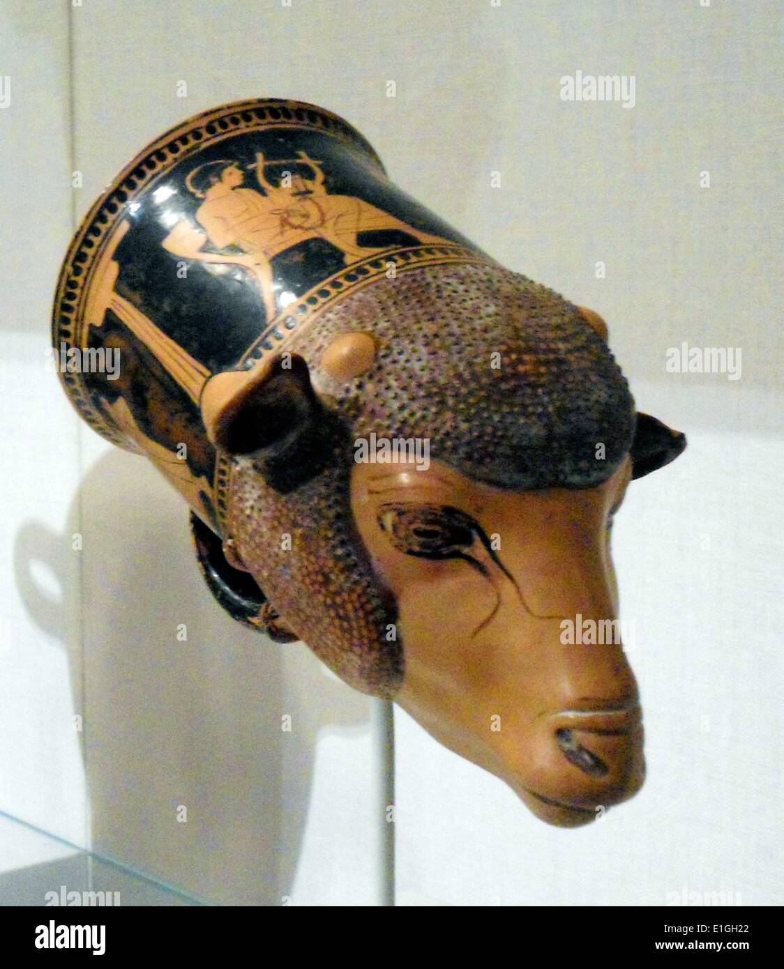 Terracotta Rhyton vase, Greek, Attic, circa 460BC Stock Photo - Alamy