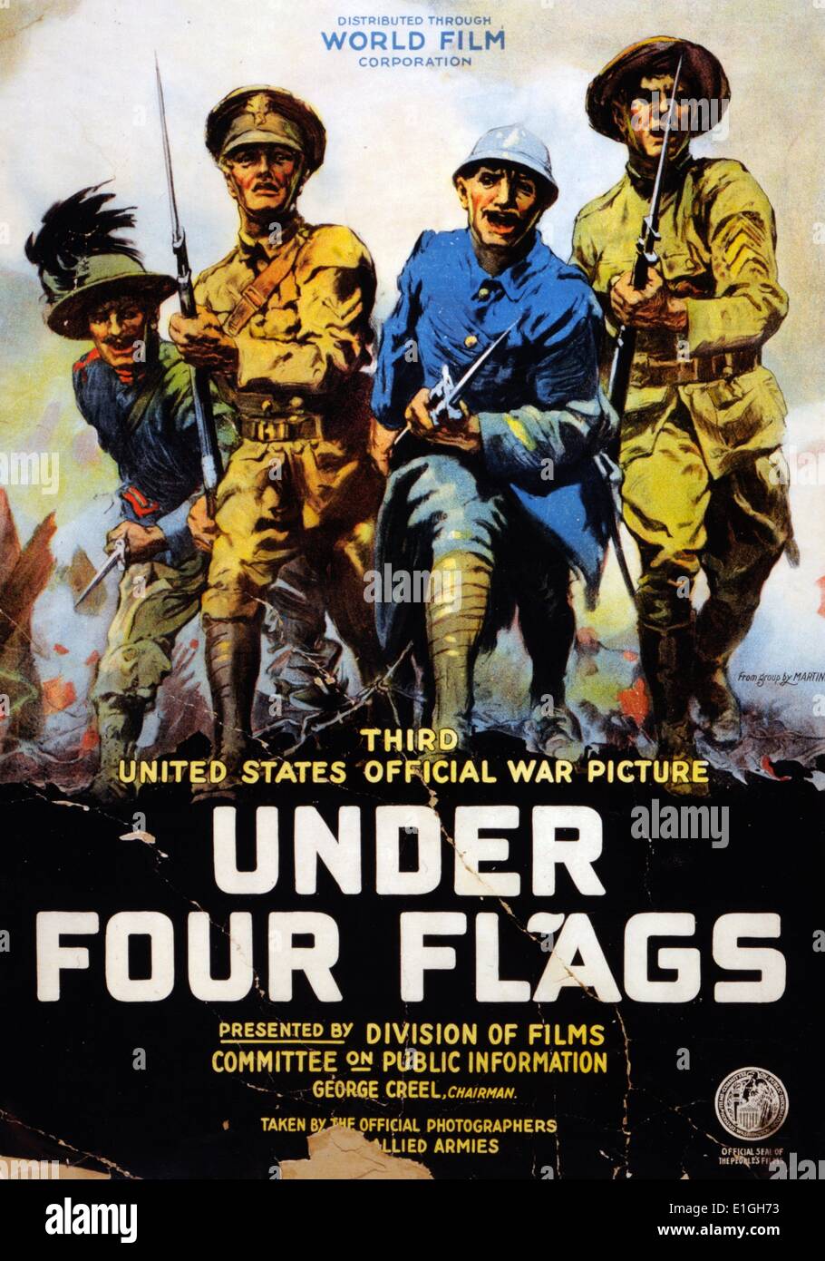 Under Four Flags (1918) Documentary war film detailing the joint effort ...