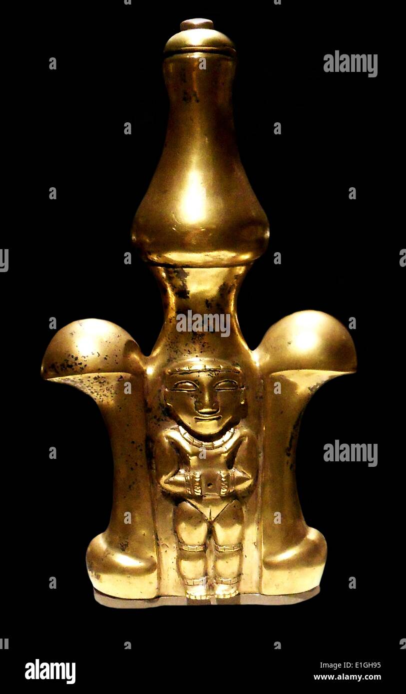 Lime container gold quimbaya colombian precious metal hi-res stock ...