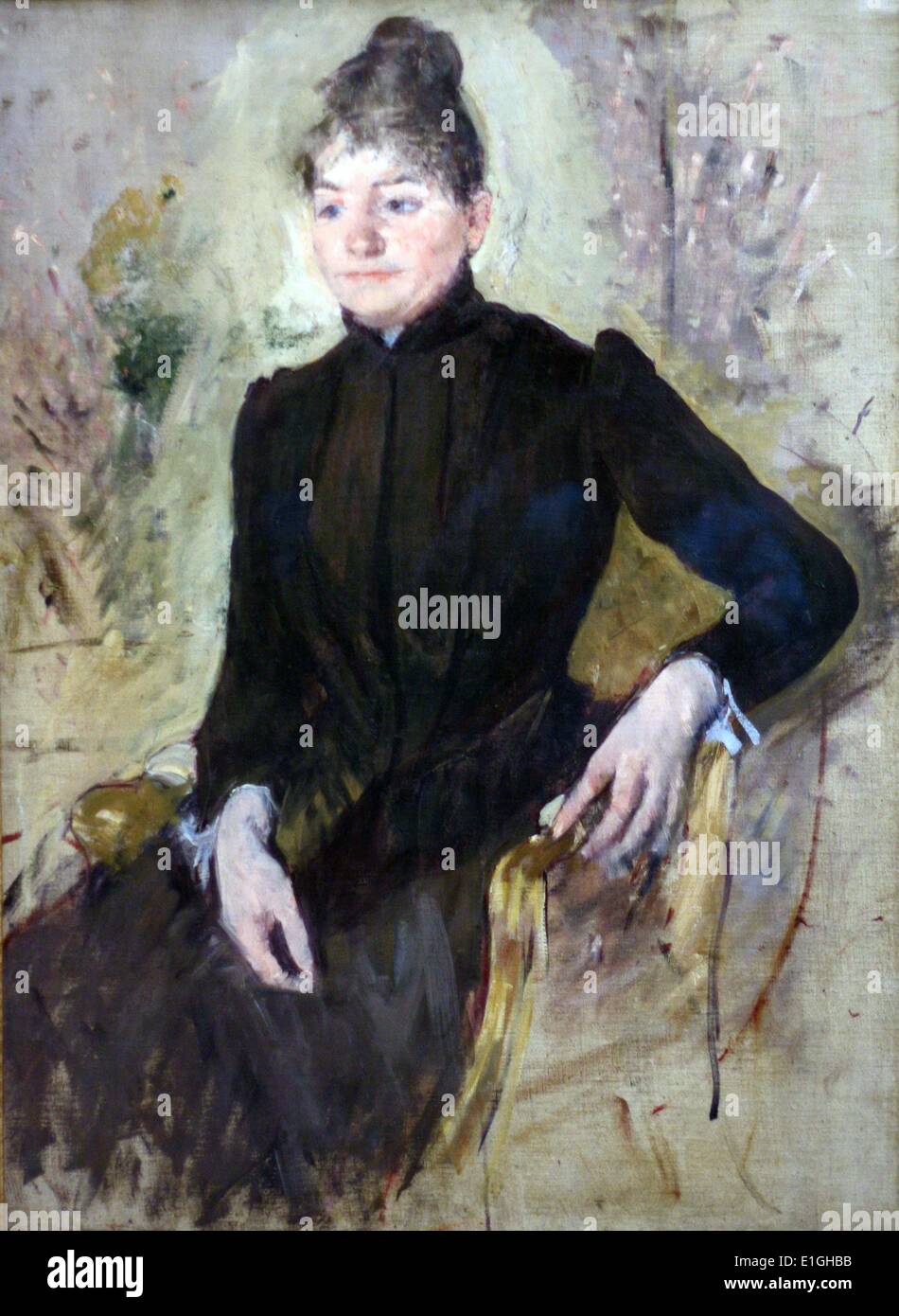 Portrait woman black seated armchair female art artist hi-res stock ...