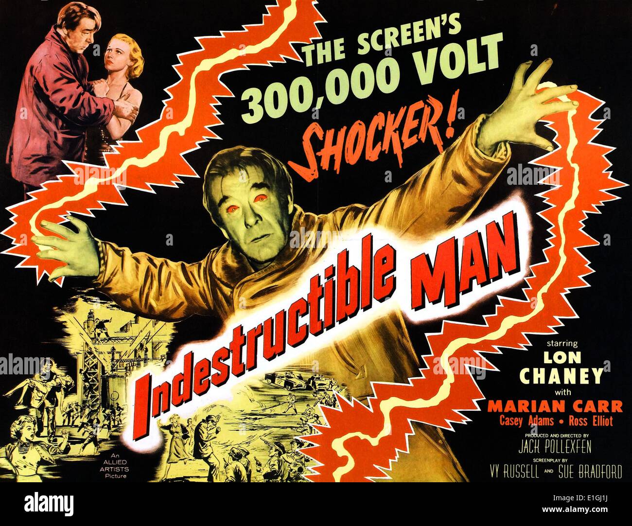 Indestructible Man starring Lon Chaney a 1956 American horror black and ...