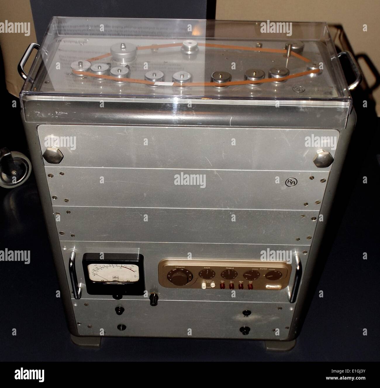 The Amhoff Echo early tape recording machine Stock Photo - Alamy
