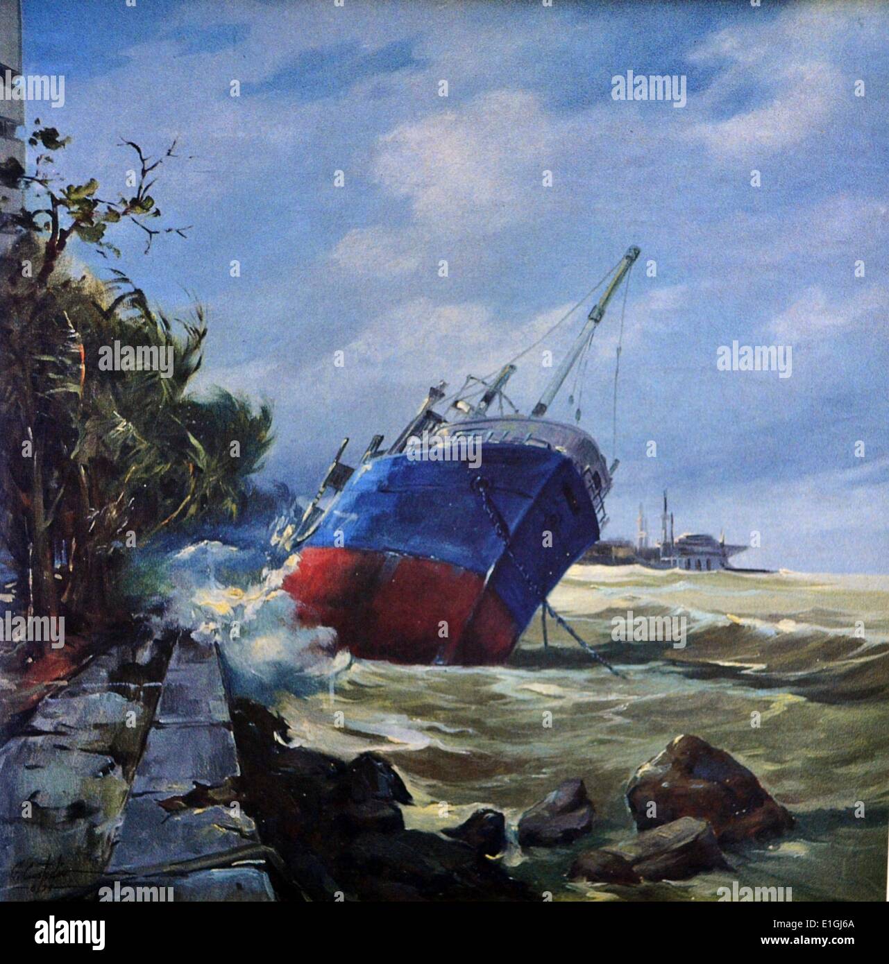 Philippines filipino art asian art gabriel custodio stranded ship hi ...