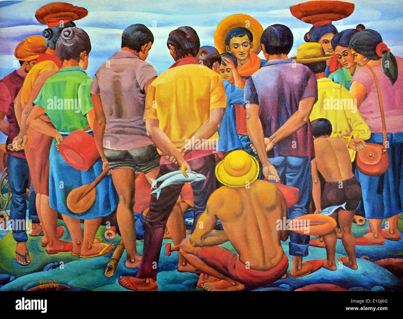 Vicente V. Reyes, Monday Morning, 1994, Oil on Canvas Stock Photo - Alamy