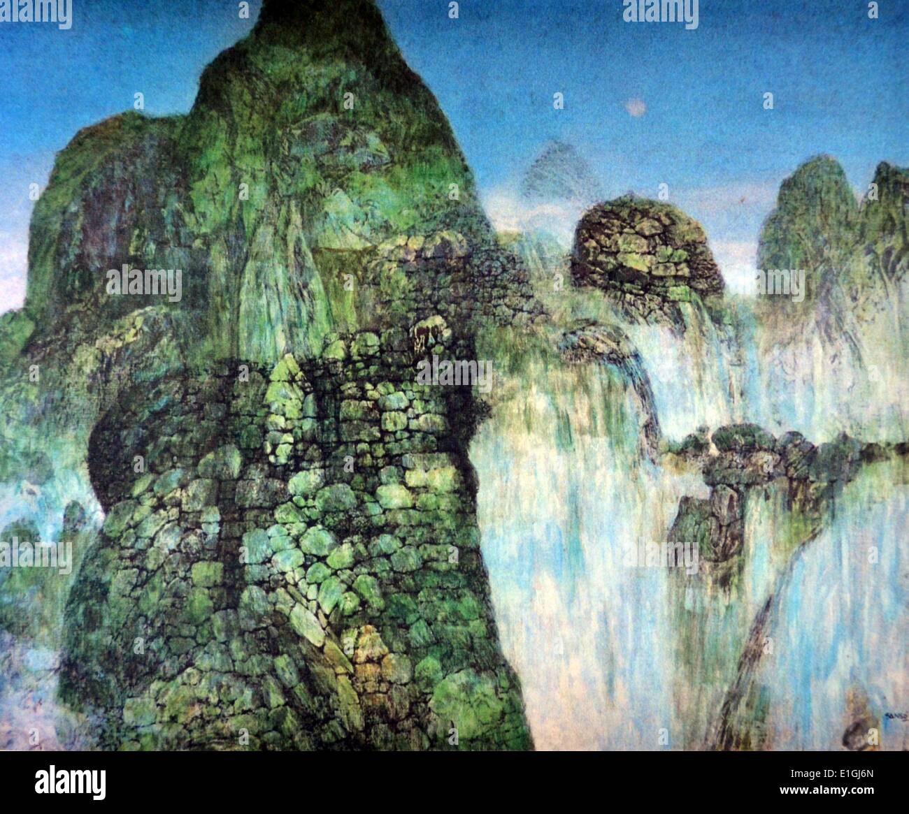 Philippines filipino art asian art juvenal sanso light green rocks hi ...