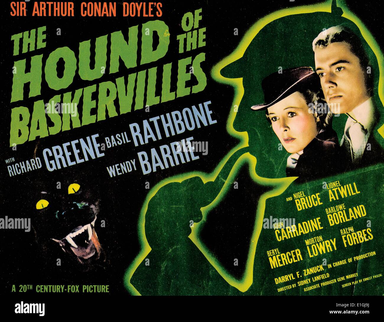 The Hound of the Baskerville starring Richard Greene, Basil Rathbone ...