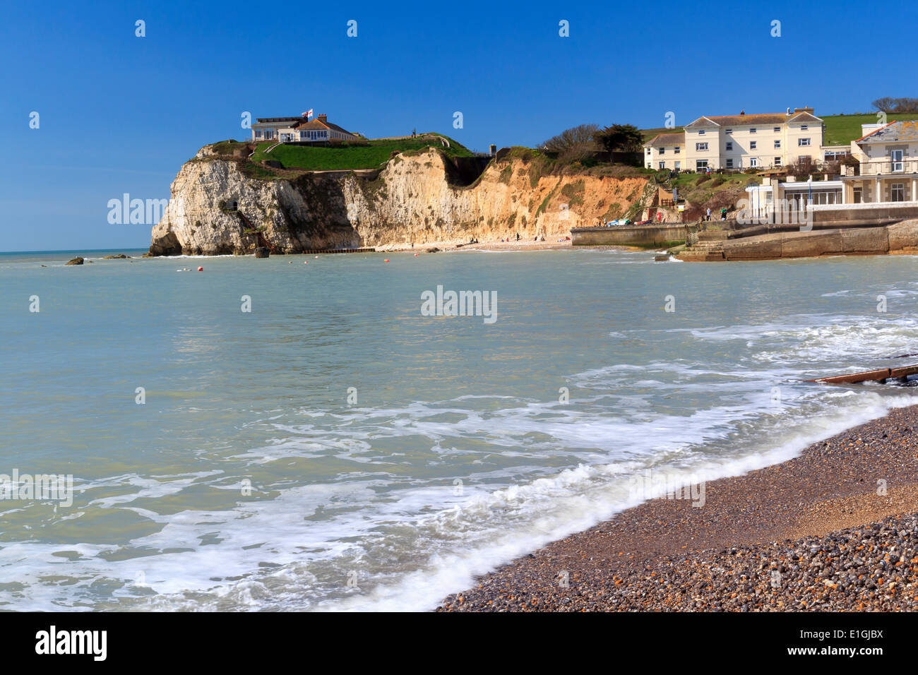 Beach at Freshwater Bay on the Isle Of Wight England UK Europe Stock ...