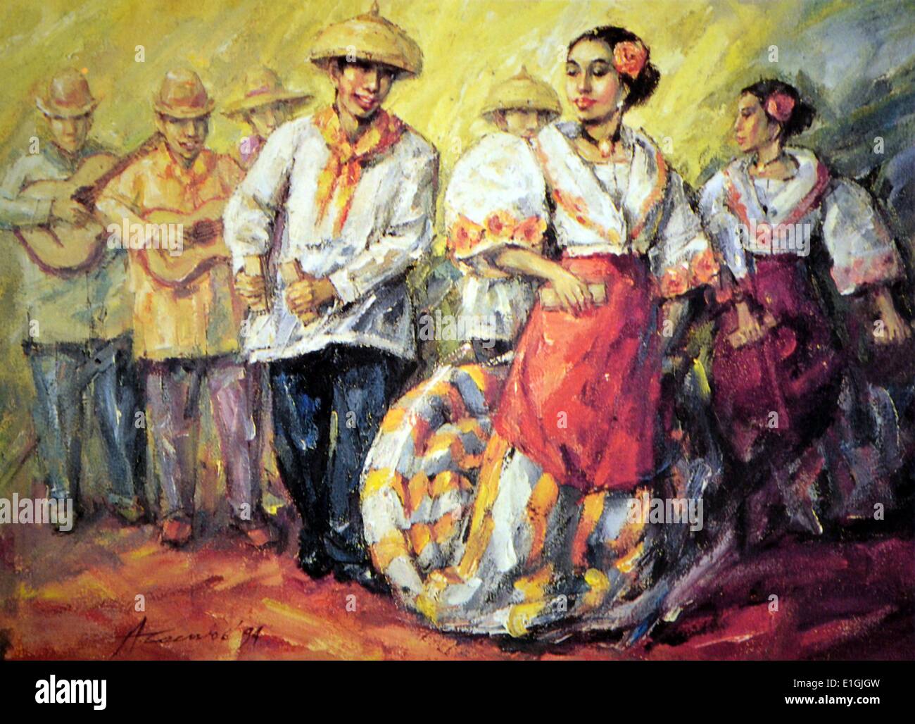 Philippines filipino art asian art oil canvas hi-res stock photography ...
