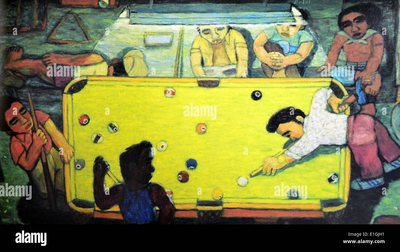 Antonio Austria, Bilyar, 1983, Oil on Canvas Stock Photo - Alamy