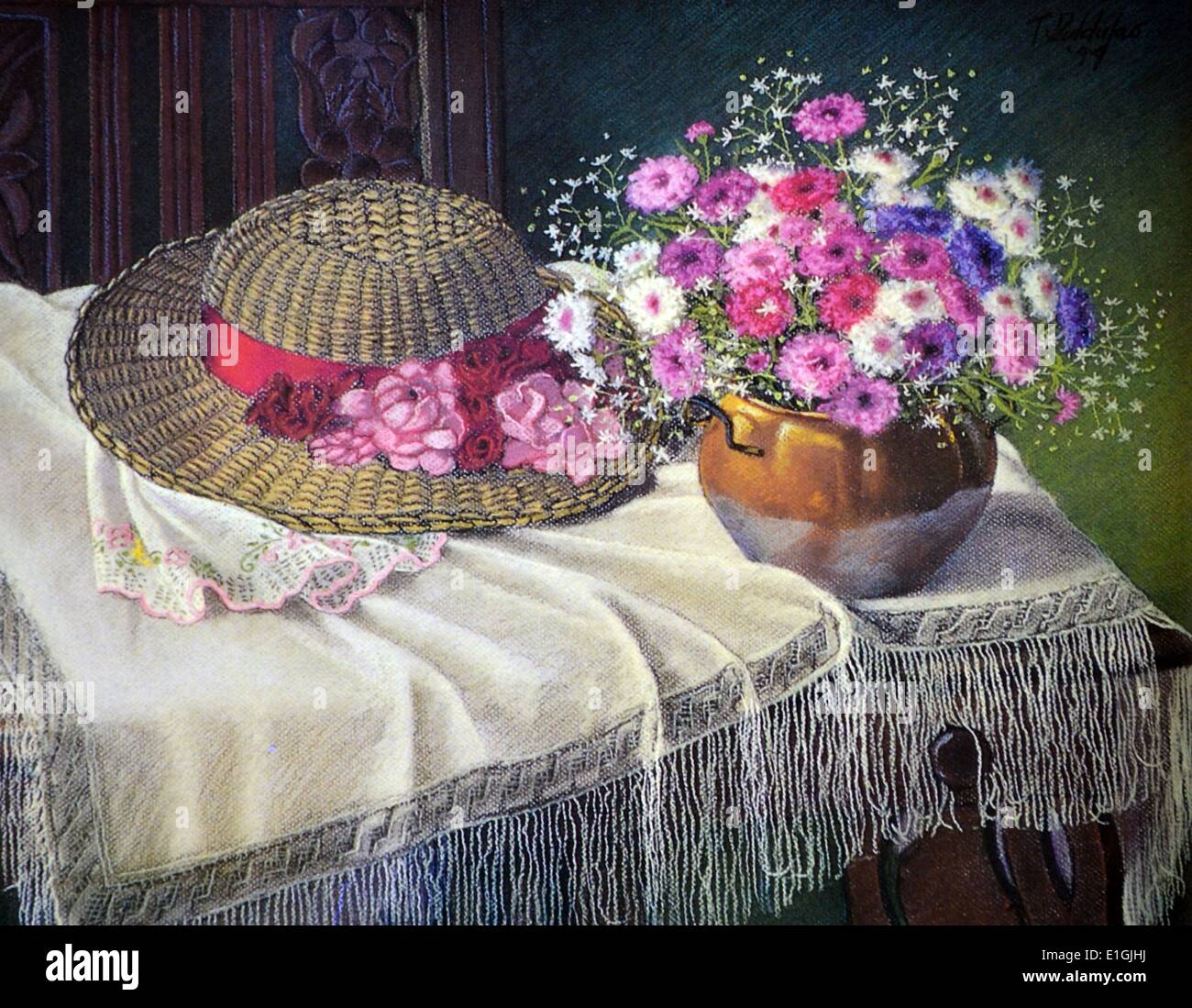 Teresita Sarmiento Duldulao, Hat and Shawl, 1994, Pastel on Paper Stock ...
