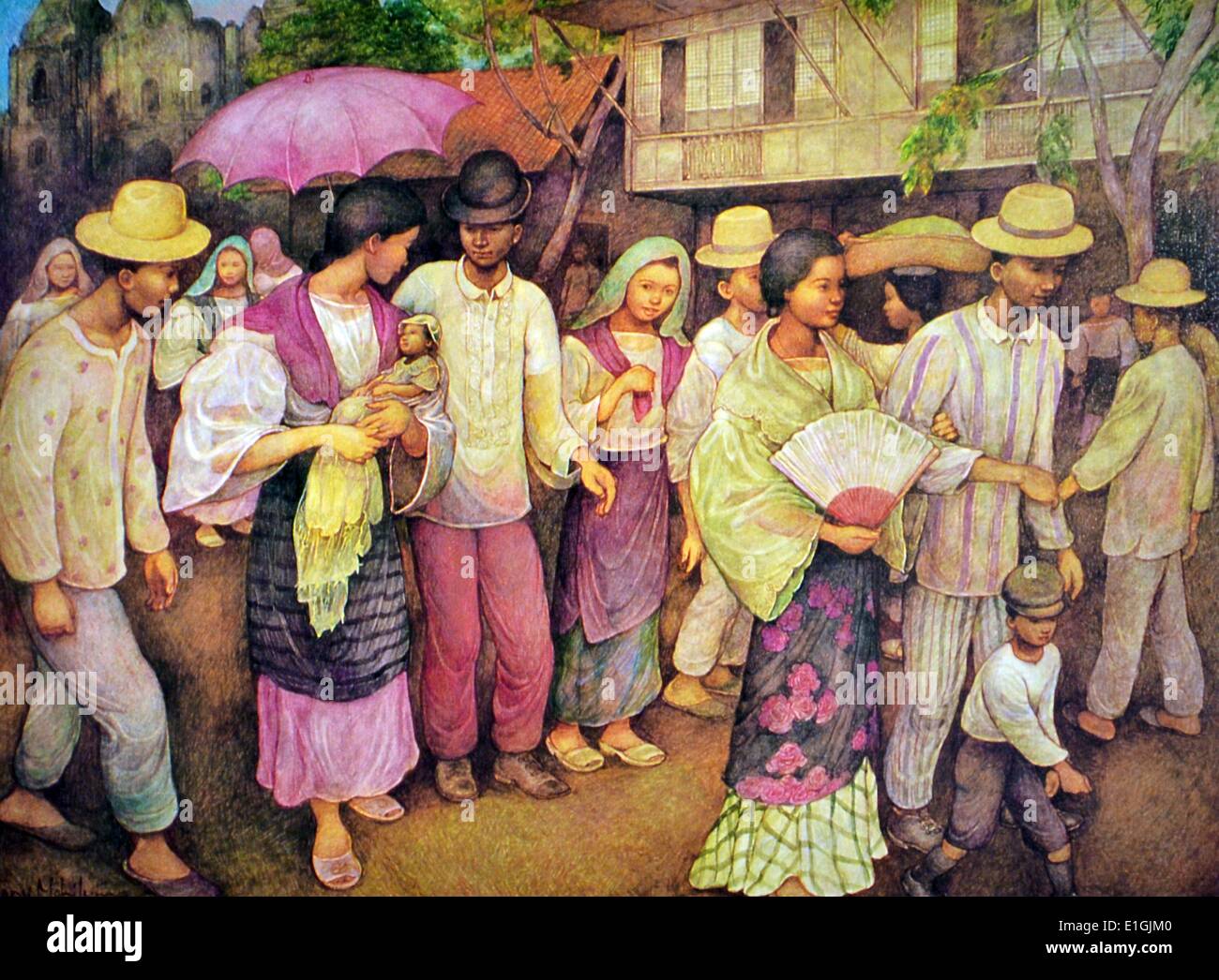 Philippines filipino art asian art oil canvas hi-res stock photography ...