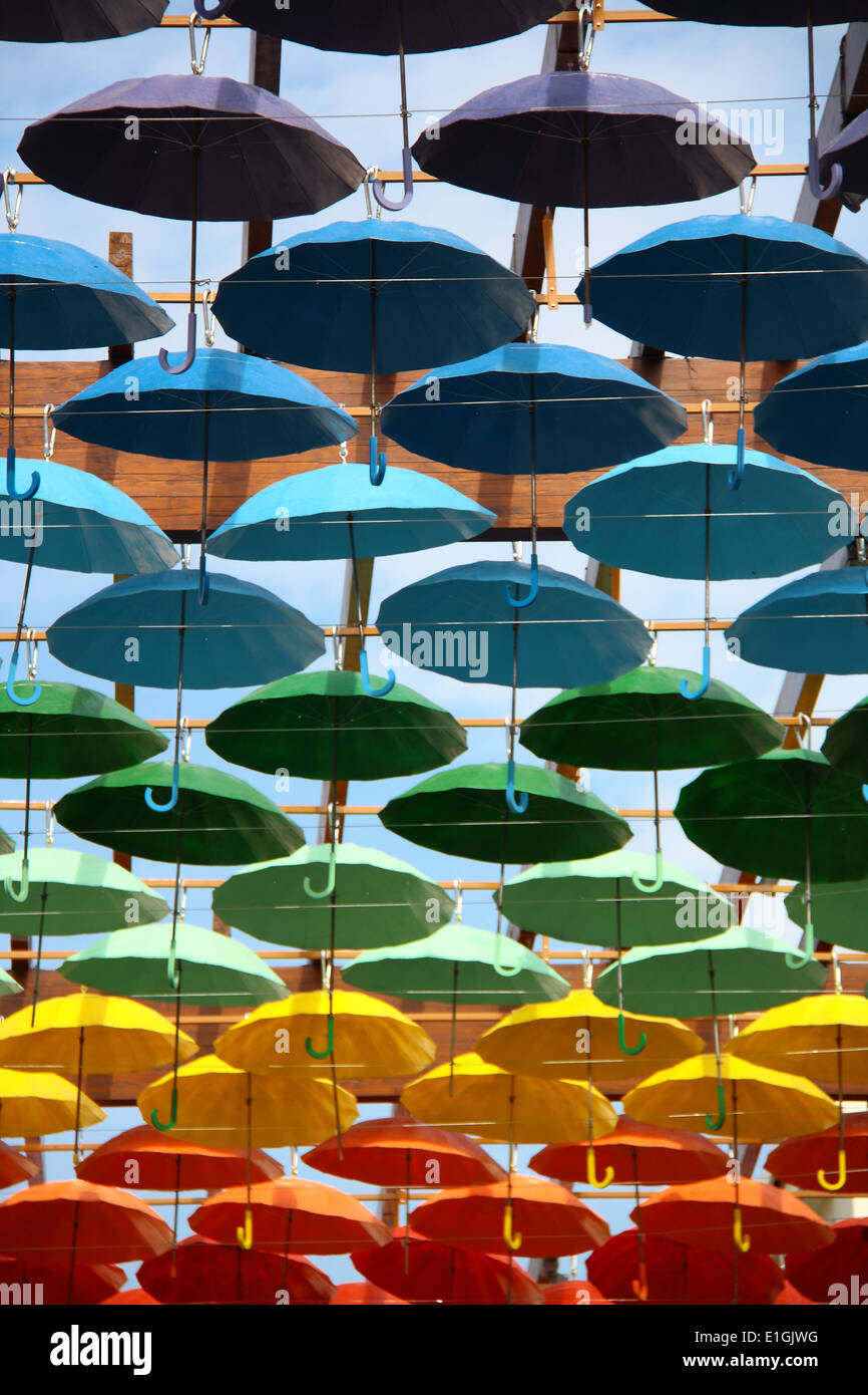 umbrellas in different colours for decorating Stock Photo - Alamy