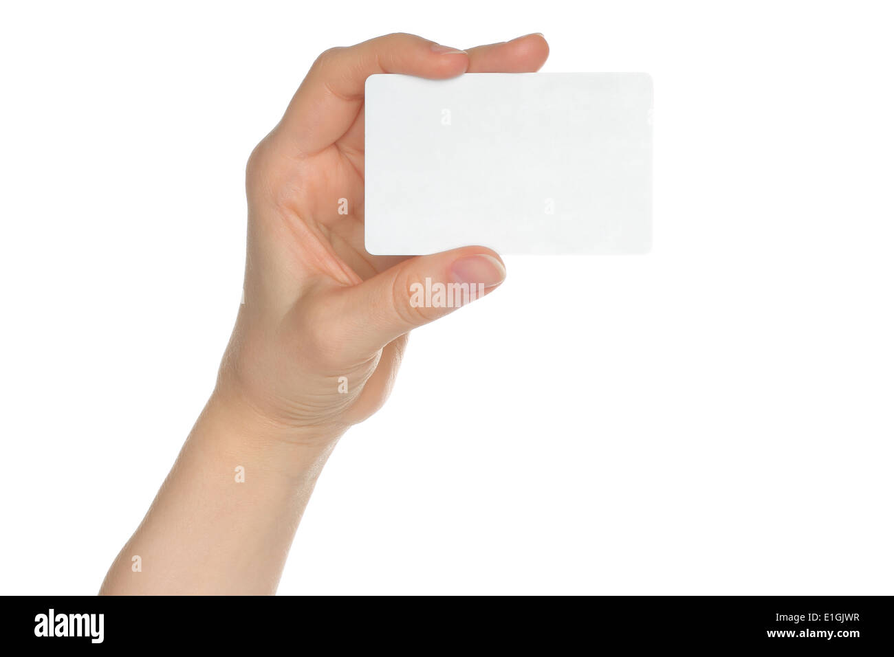 Hand holds charge card on white background Stock Photo - Alamy