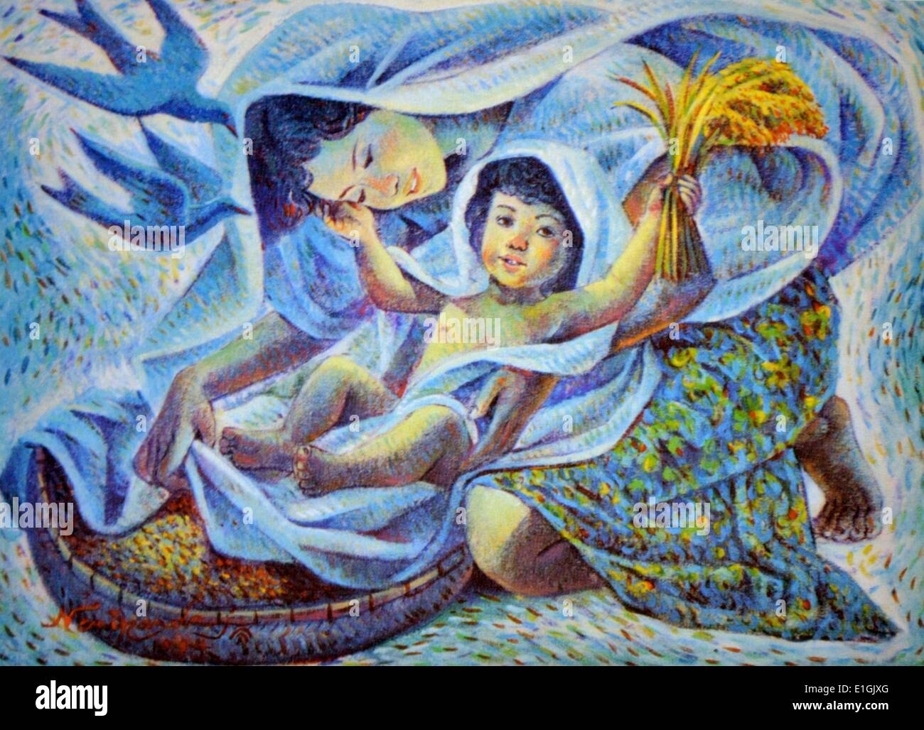 Philippines filipino art asian art nemiranda blue madonna hi-res stock ...