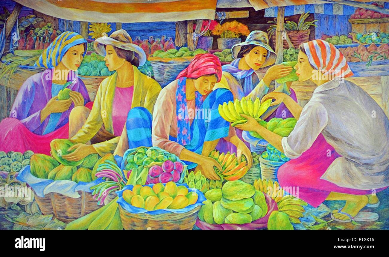 Philippines filipino art asian art pat reyes mangga saging hi-res stock ...