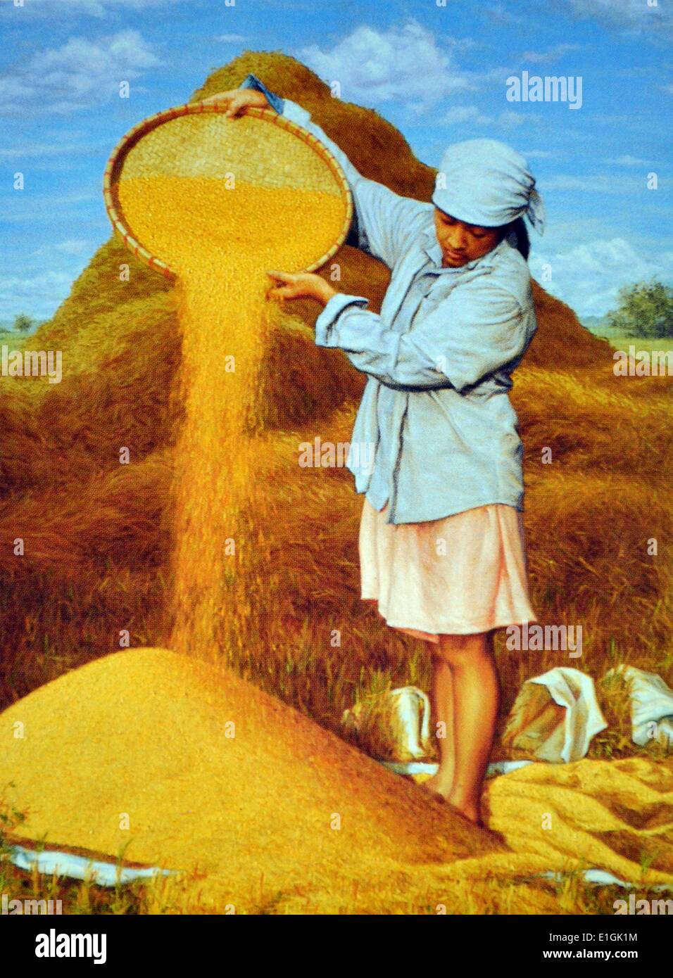 Philippines filipino art asian art robbie nubla rice winnowing hi-res ...